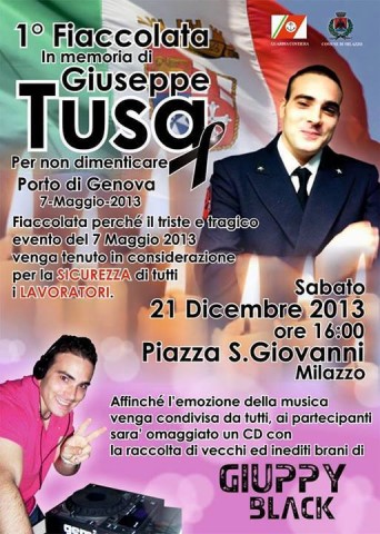 Milazzo. Prima fiaccolata in memoria di Giuseppe Tusa