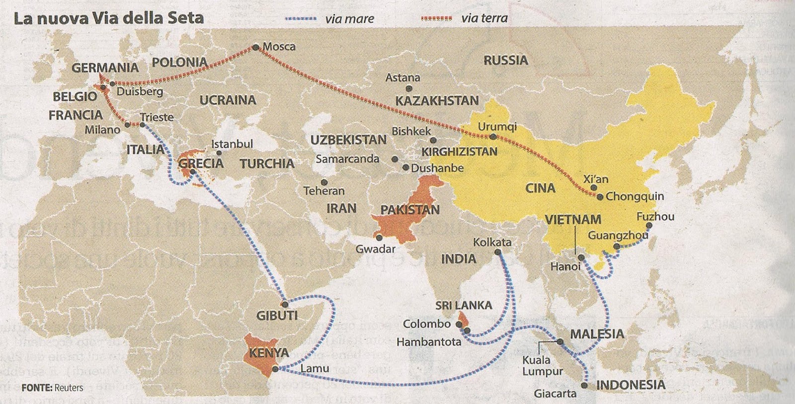 La nuova Via della Seta tira dritto per Trieste e non passa da Messina