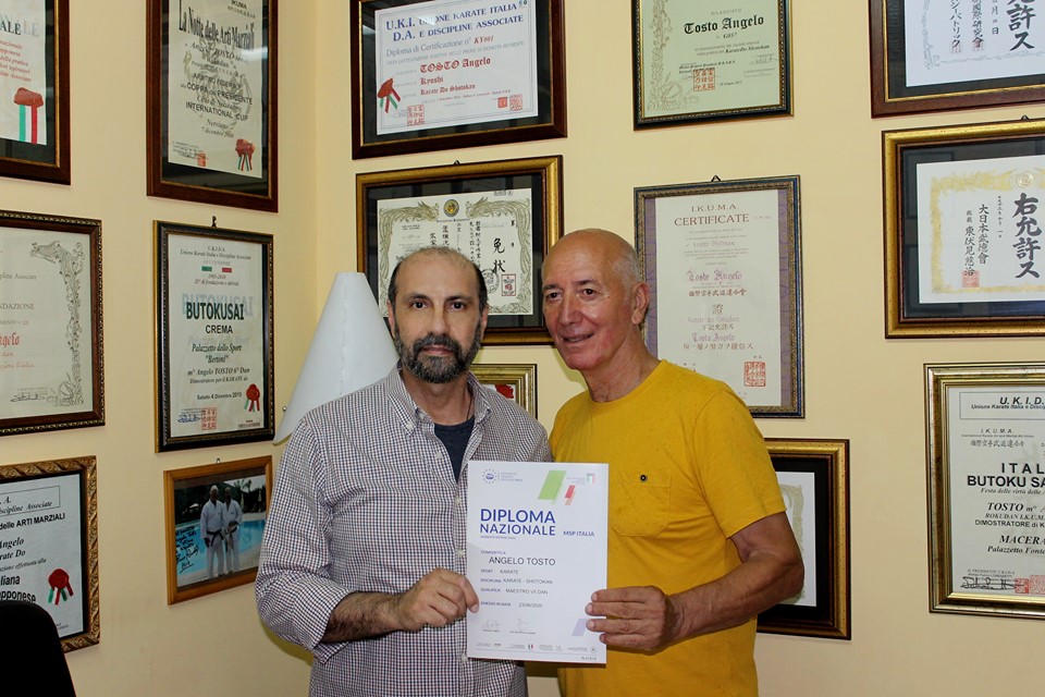 Il maestro Angelo Tosto raggiunge un altro importante traguardo, il VII Dan
