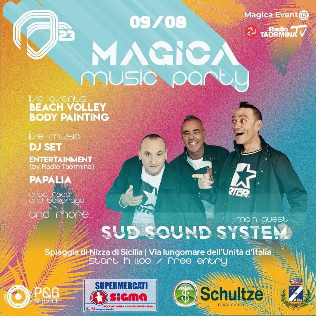 Il 9 agosto "Magica Music Party" sulla spiaggia di Nizza, tra gli ospiti i Sud Sound System VIDEO