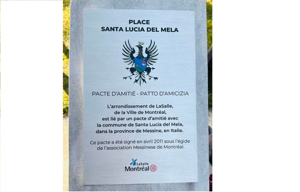 A Lasalle, in Canada, inaugurata una piazza dedicata a Santa Lucia del Mela