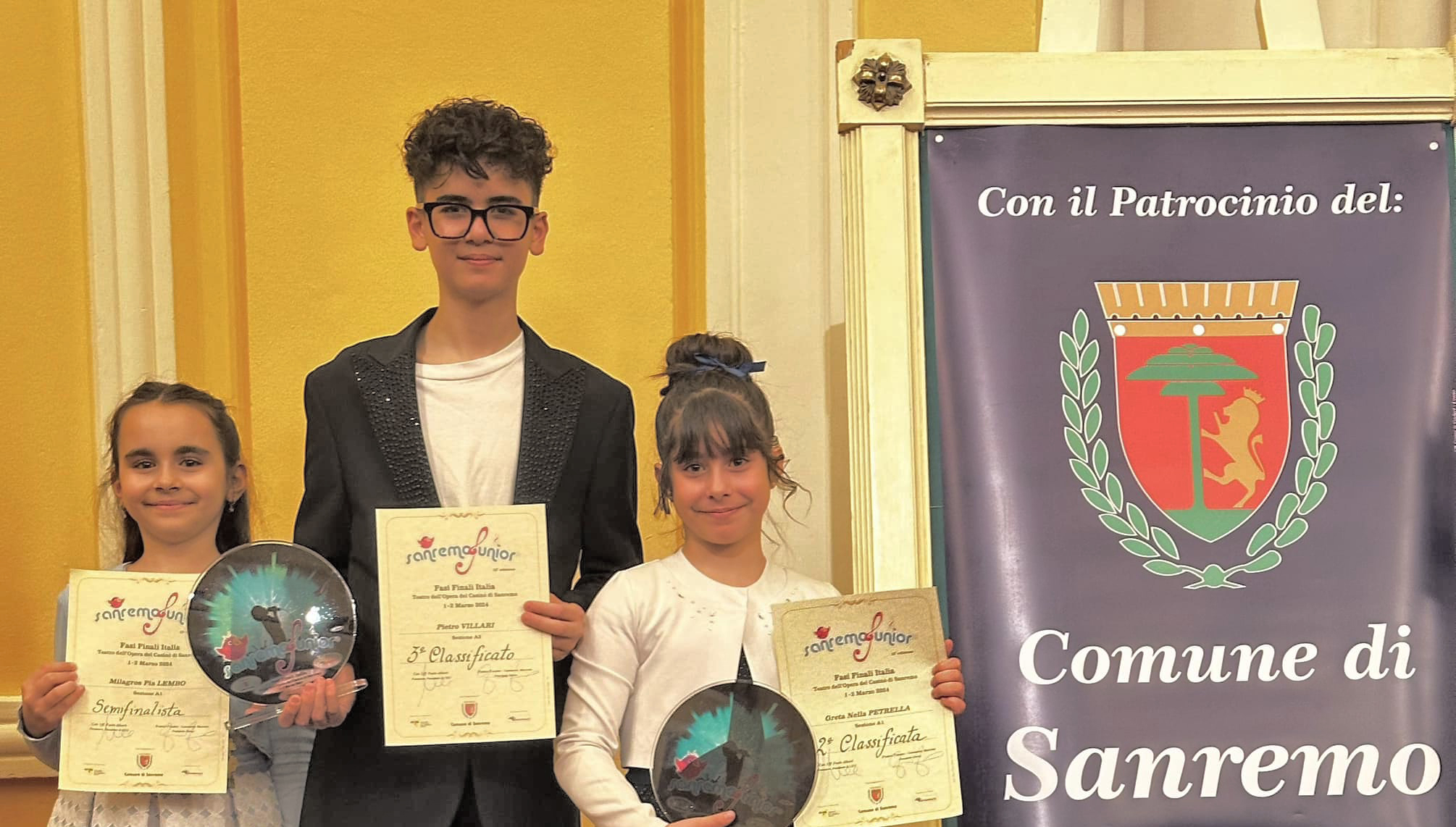 Tre giovani talenti di Taormina conquistano il podio a Sanremo Junior