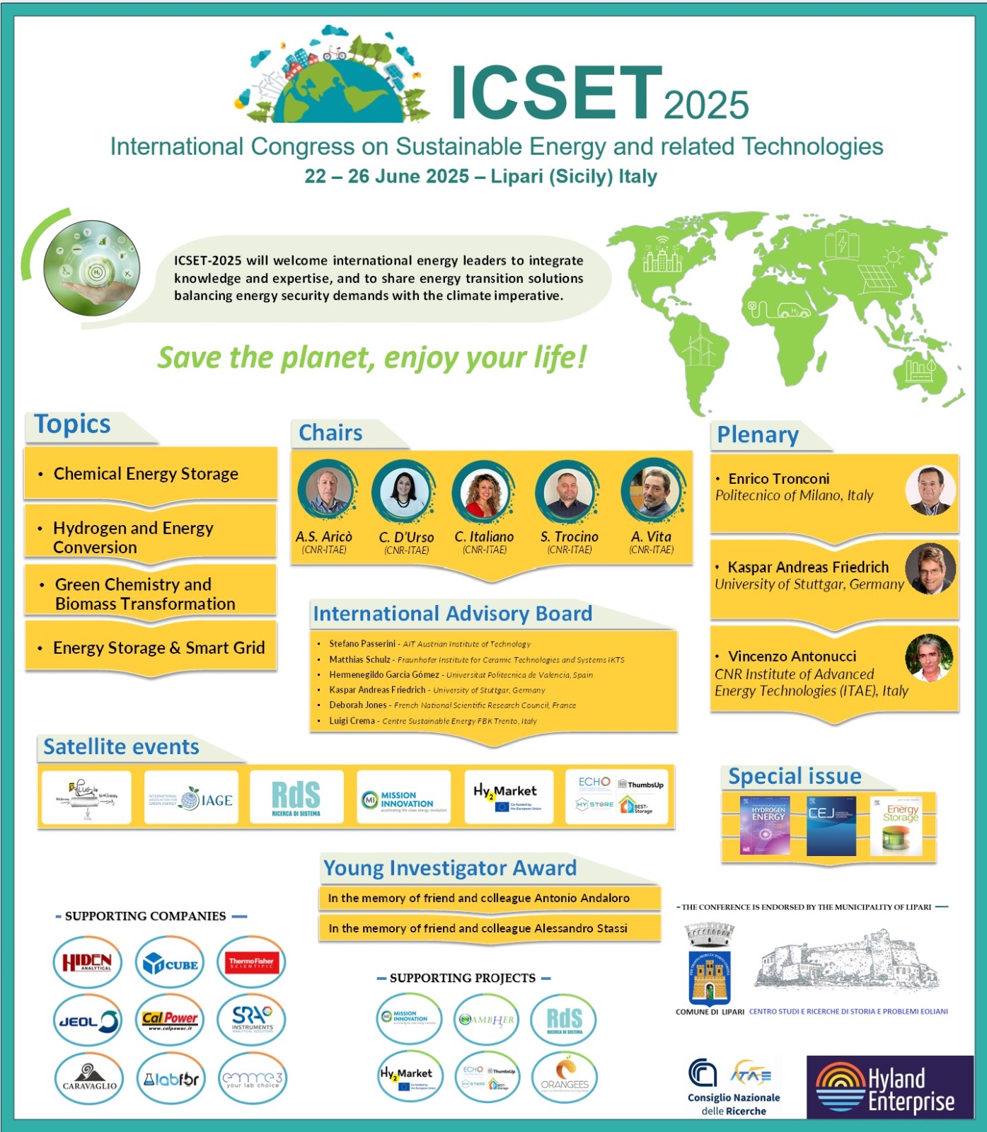 Lipari ospita l'Icset 2025, "Save the planet, enjoy your life"